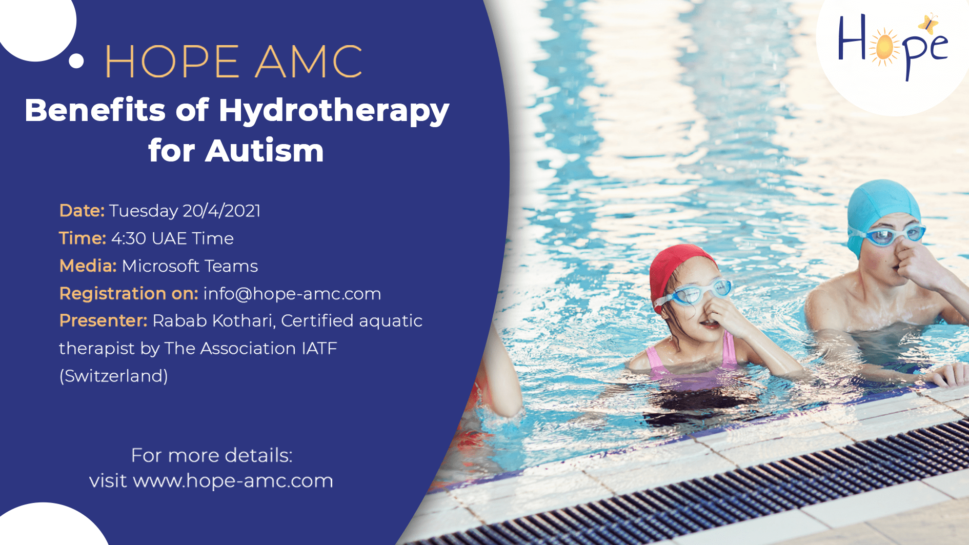 BENEFITS OF HYDROTHERAPY FOR AUTISM PARENT WORKSHOP - Hope AMC